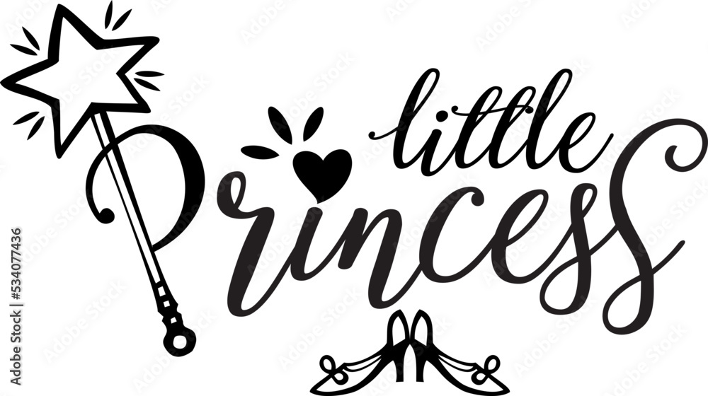 Little Princess lettering design Stock Vector | Adobe Stock
