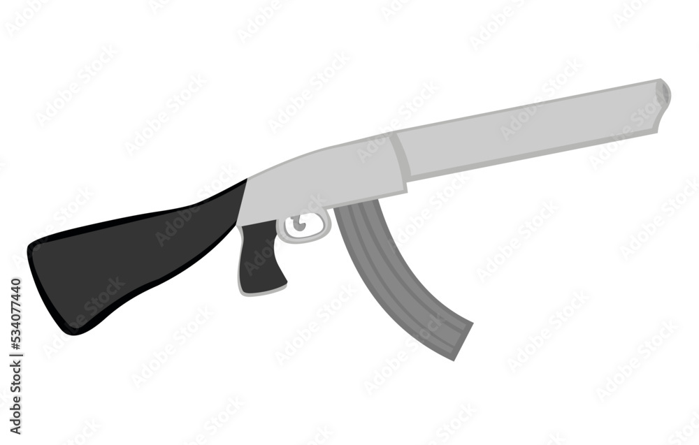Vector illustration of a war machine gun Stock Vector | Adobe Stock
