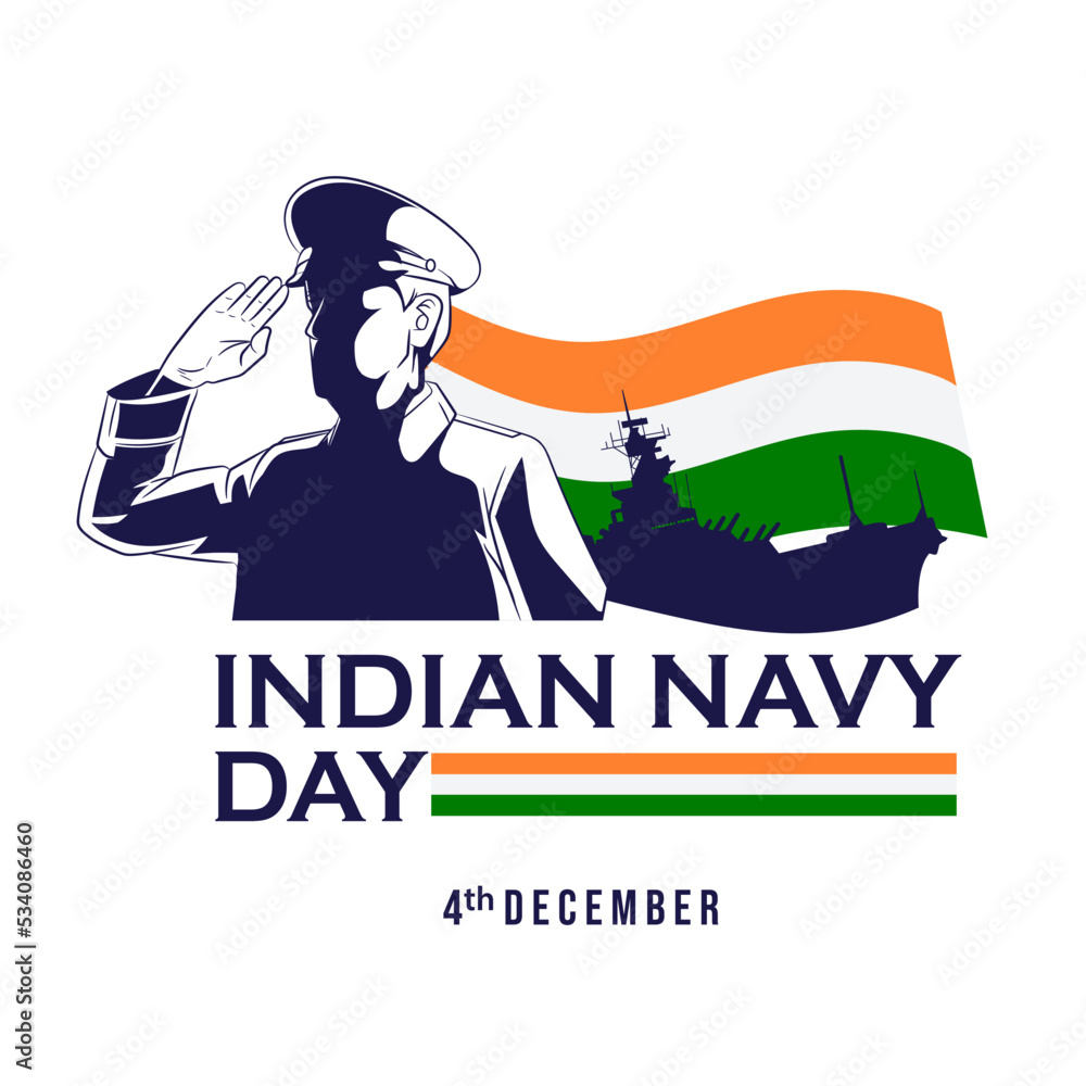 vector illustration of Indian navy day celebration poster, banner ...
