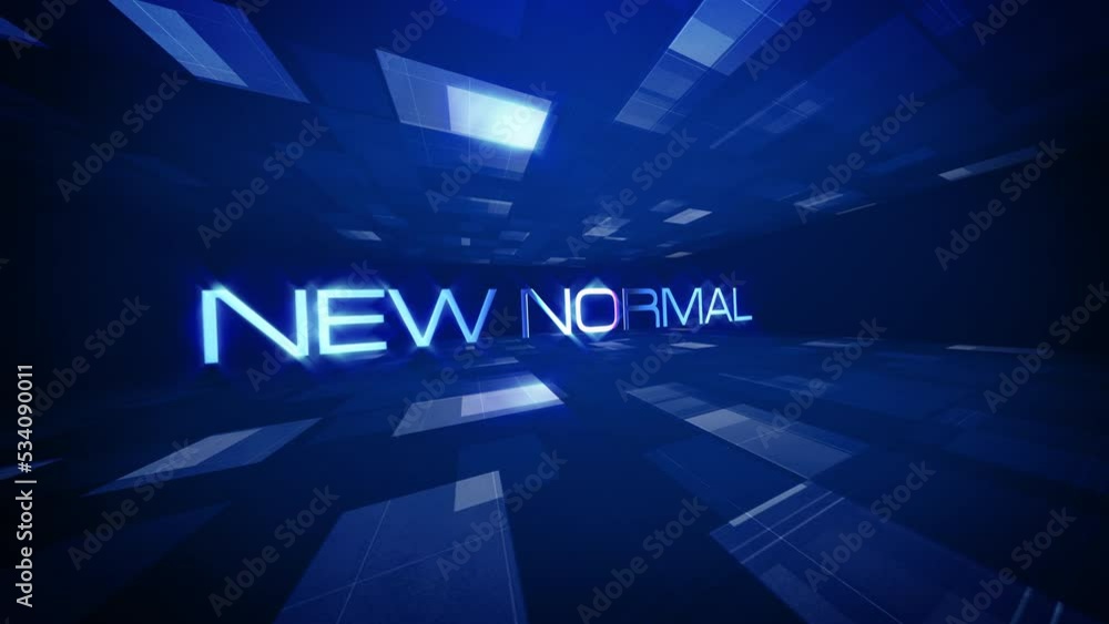 New Normal text Science technology futuristic 3D cinematic title ...