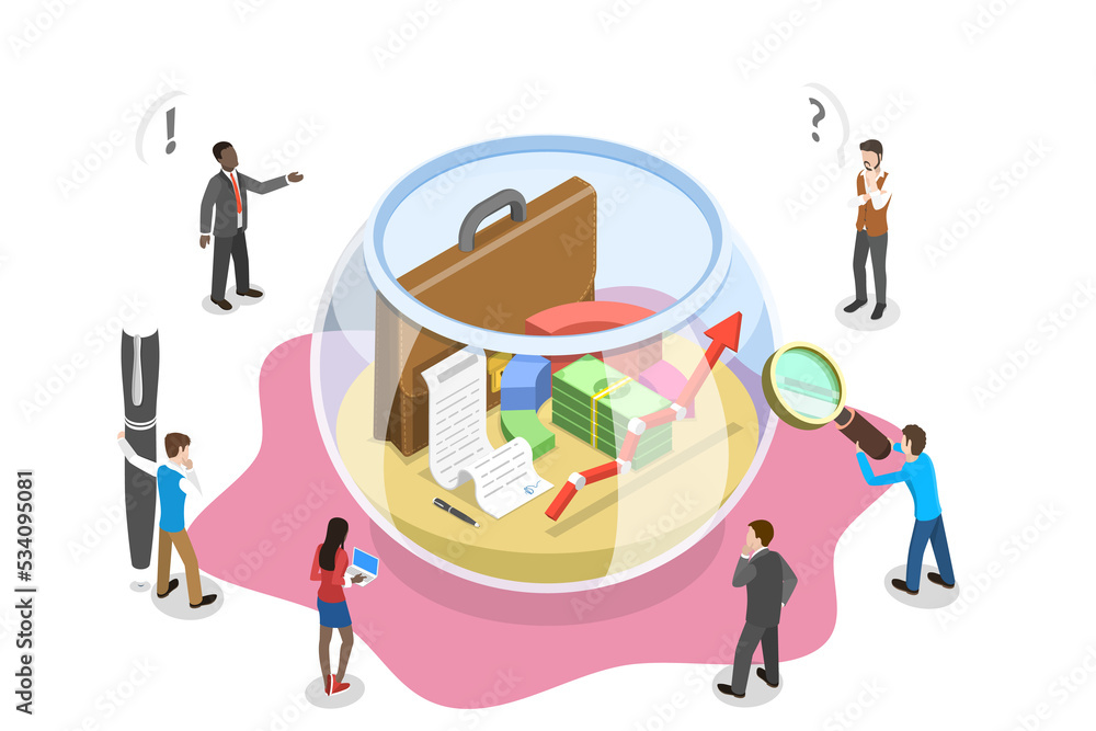 3D Isometric Flat Conceptual Illustration of Corruption. Stock ...