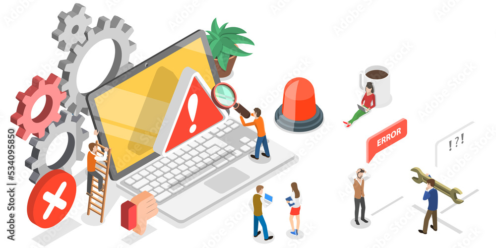 Póster 3D Isometric Flat Conceptual Illustration of Operating System ...