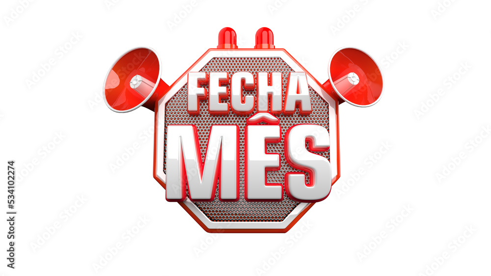 FECHA MÊS PLACA COM GRADE VERMELHAS E SIRENE SELO 3D Stock Illustration ...