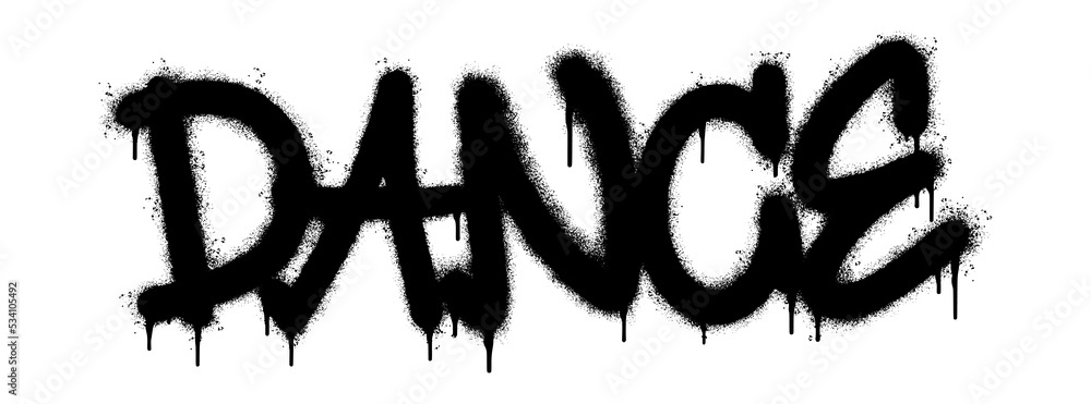 Spray Painted Graffiti Dance Word Sprayed isolated with a white ...