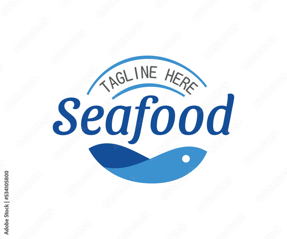 Seafood high quality logo design template. Fresh fish label icon ...