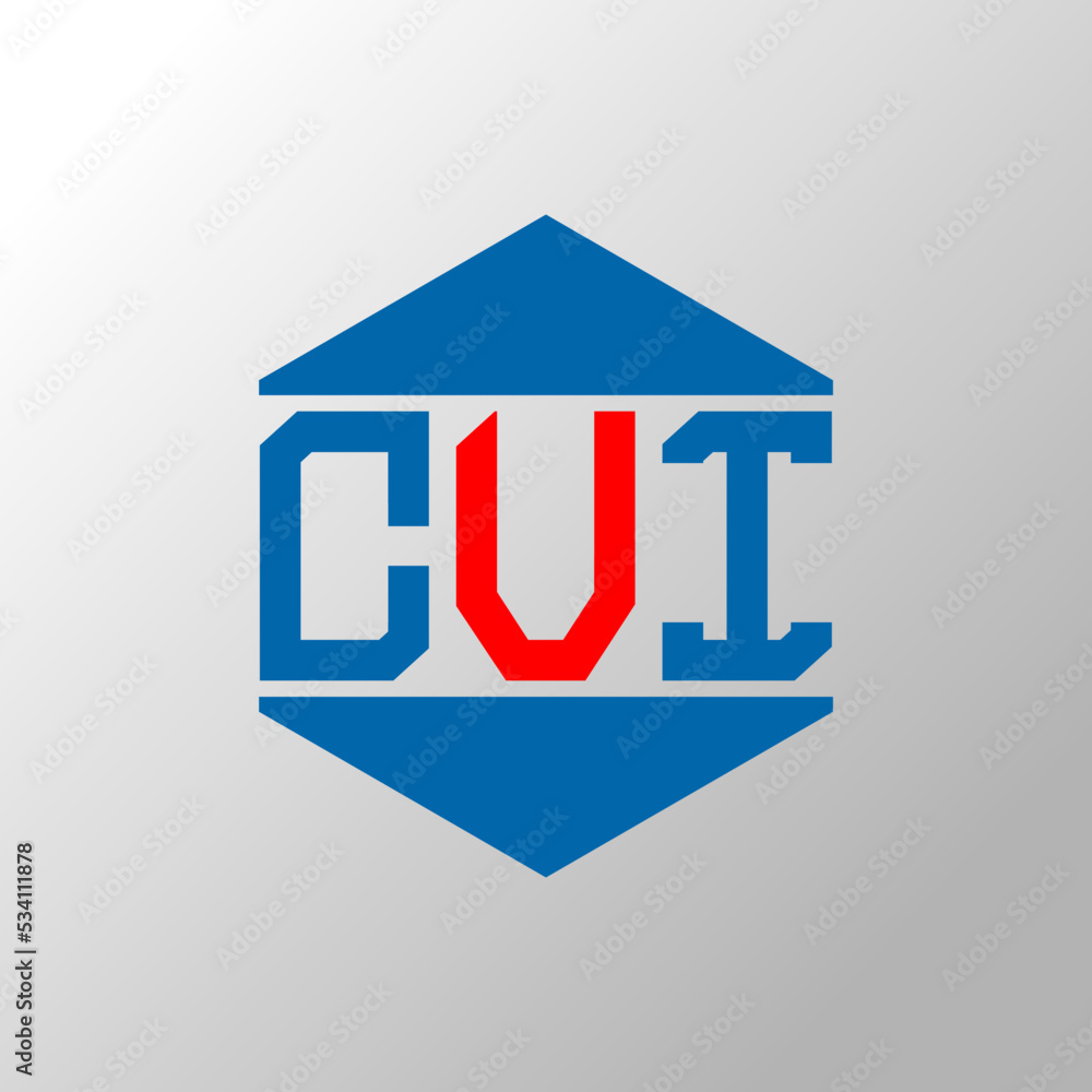 CVI hexagon vector logo template on white background. CVI polygon logo ...