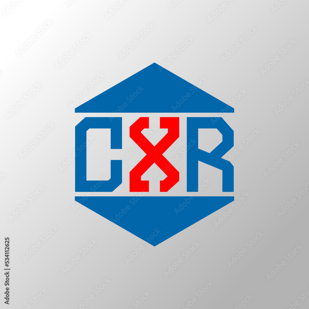 CXR hexagon vector logo template on white background. CXR polygon logo ...