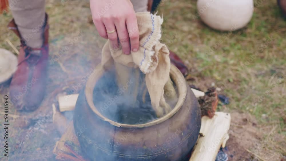 Close up of the coloration of fabric textile like centuries before ...