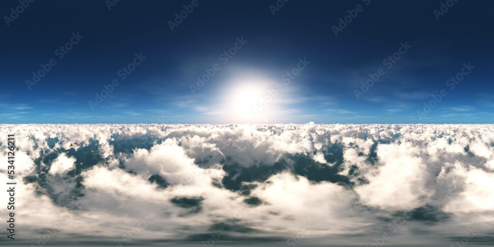 Panorama of clouds, HDRI, environment map , Round panorama, spherical ...