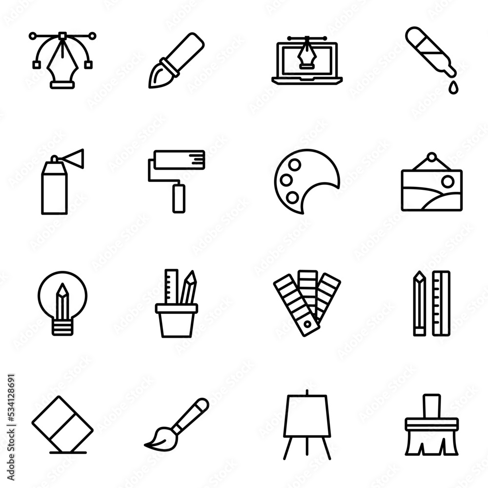 Art & Design Icons | Black and White Icons | Graphic Design Icons Stock ...