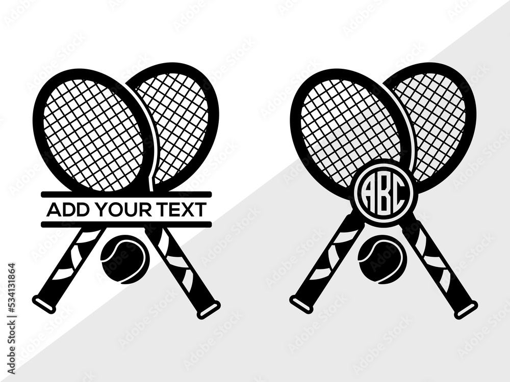Tennis Monogram SVG, Tennis SVG, Circle Monogram Svg, Tennis Ball Svg ...
