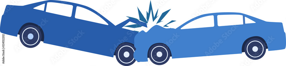 Car accident, motor vehicle crash cartoon vector illustration Stock ...