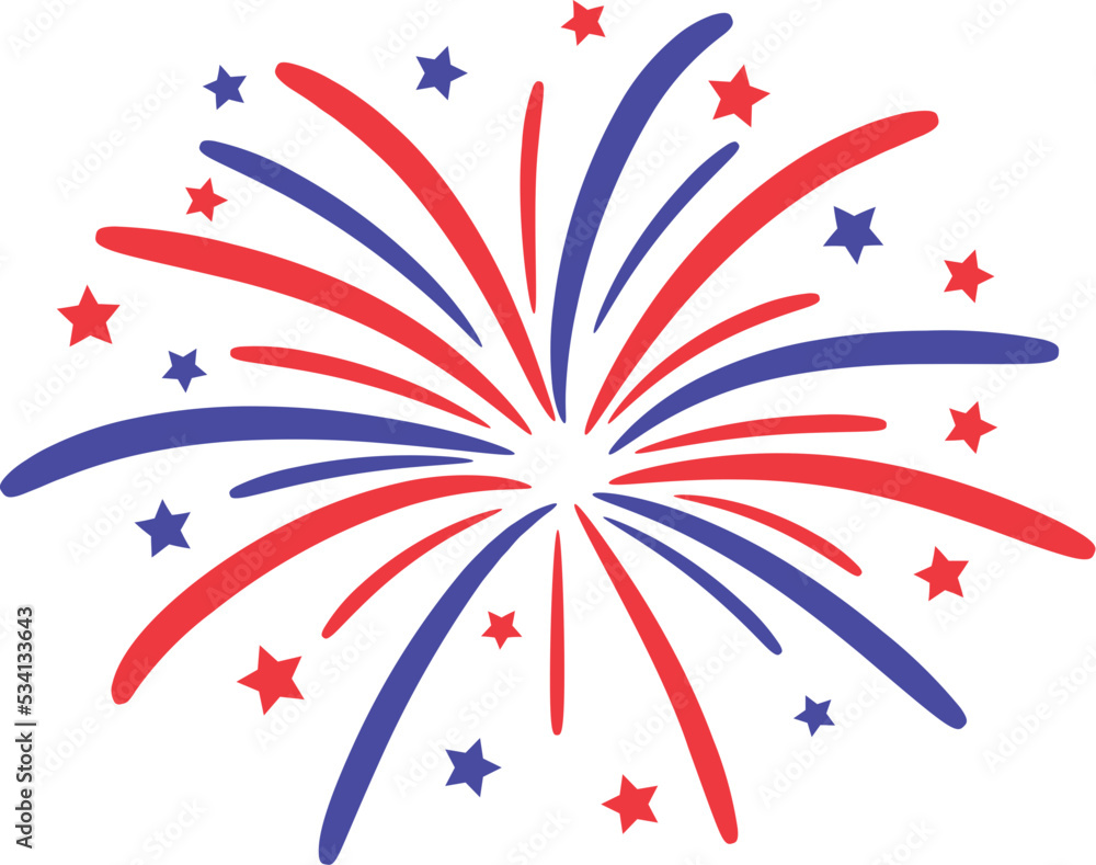 Fourth of July Fireworks Stock Vector | Adobe Stock