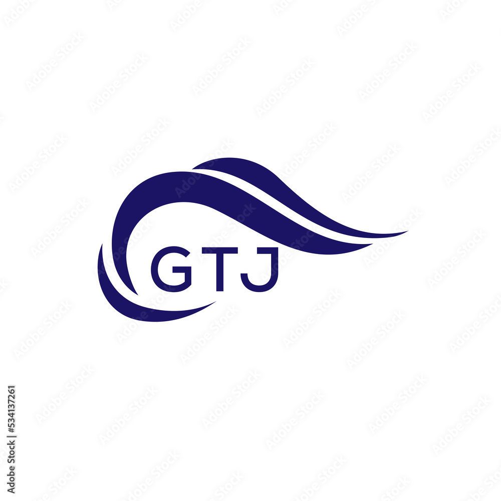 GTJ letter logo. GTJ blue image on white background. GTJ Monogram logo ...