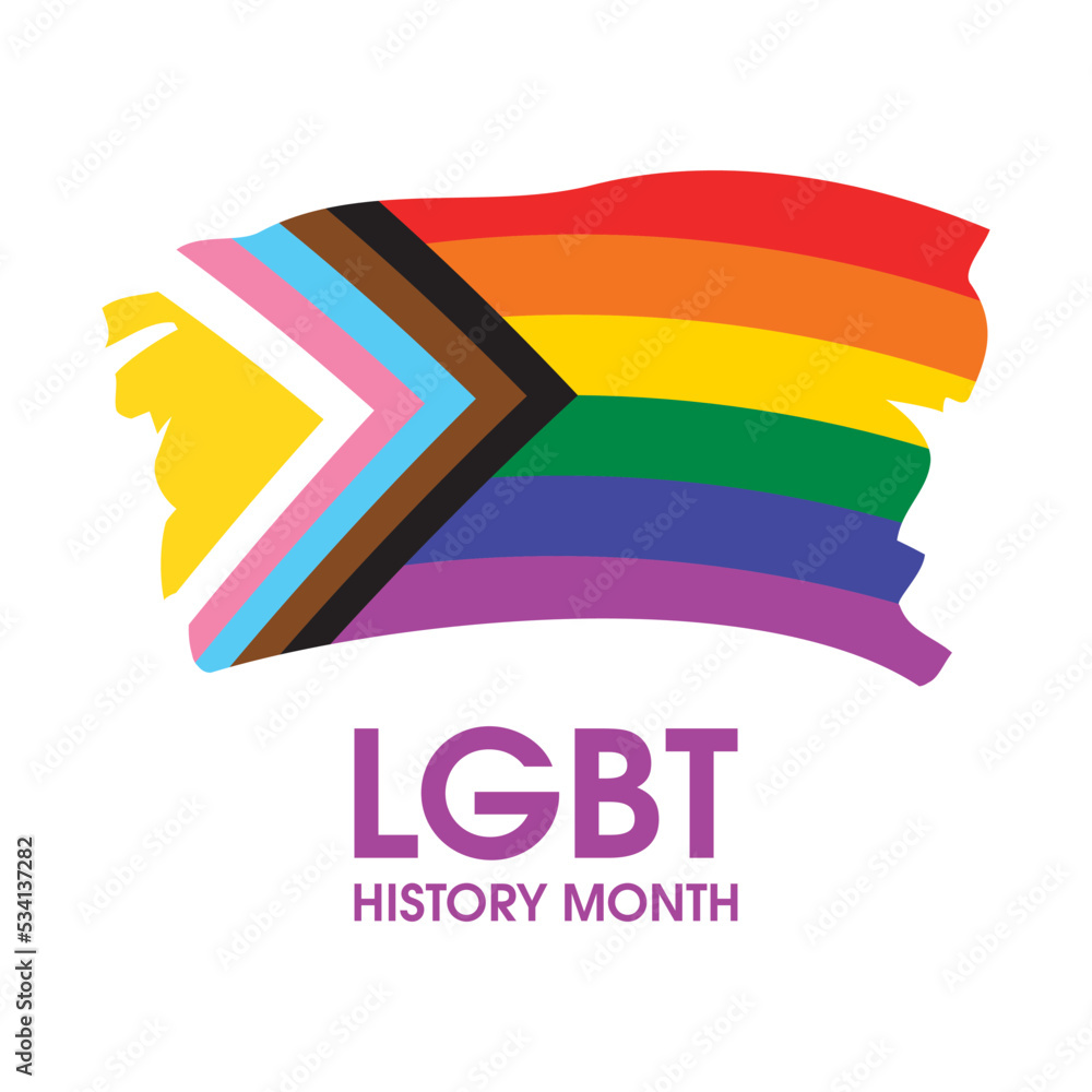 National LGBT History Month vector. LGBT grunge rainbow pride flag icon ...