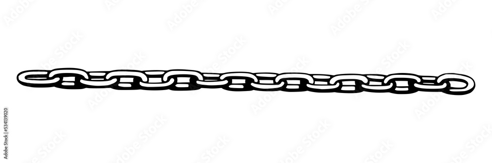 Chain as symbol of unity and cooperation. Sketch of metal chains ...