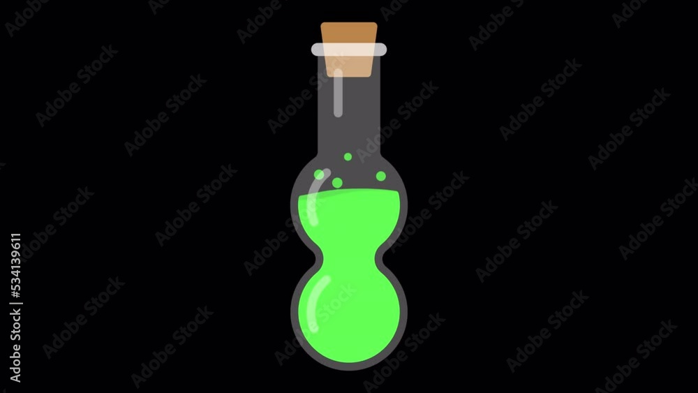 Looped animation which is shown: Laboratory ware, Flask, Potion ...