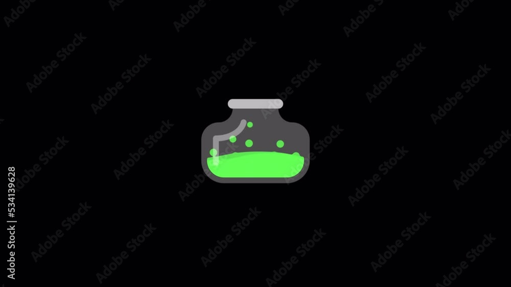 Looped animation which is shown: Laboratory ware, Flask, Potion ... Looped animation which is shown: Laboratory ware, Flask, Potion ...