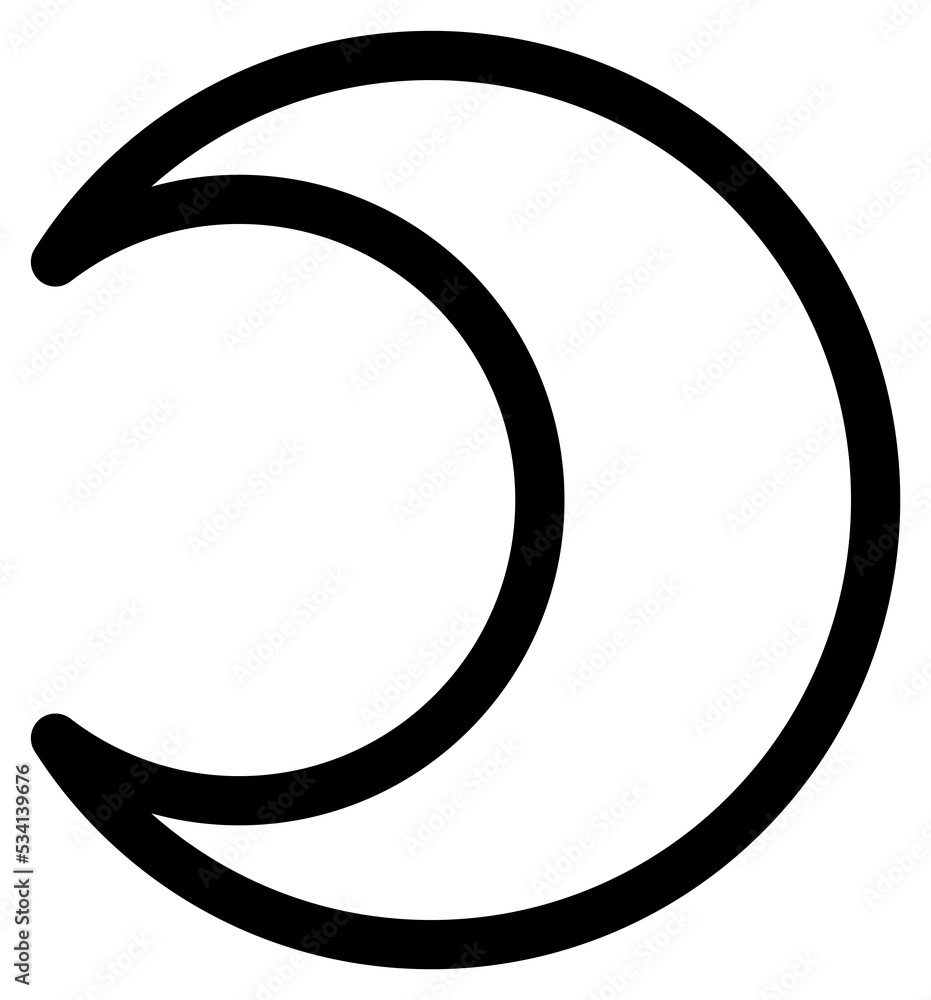 Moon. Planet symbol. Astrological calendar sign. Zodiacal black and ...