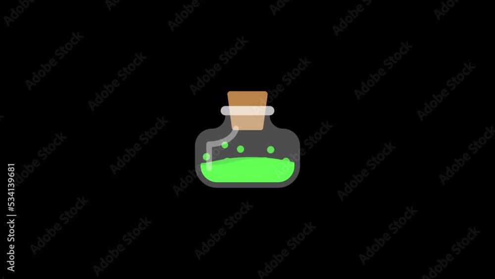 Looped animation which is shown: Laboratory ware, Flask, Potion ...