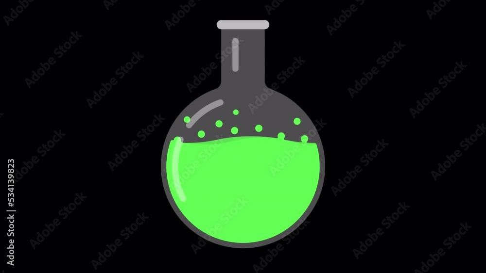 Looped animation which is shown: Laboratory ware, Flask, Potion ...