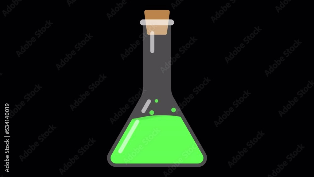 Looped animation which is shown: Laboratory ware, Flask, Potion ...