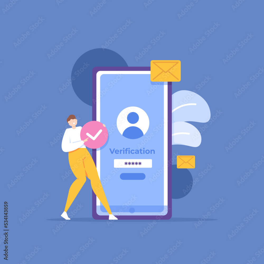 user verification, security system, authorization code. a man receives ...