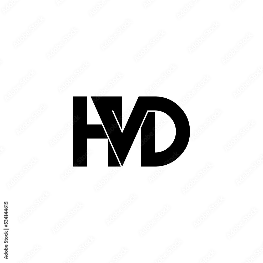 hvd lettering initial monogram logo design Stock Vector | Adobe Stock