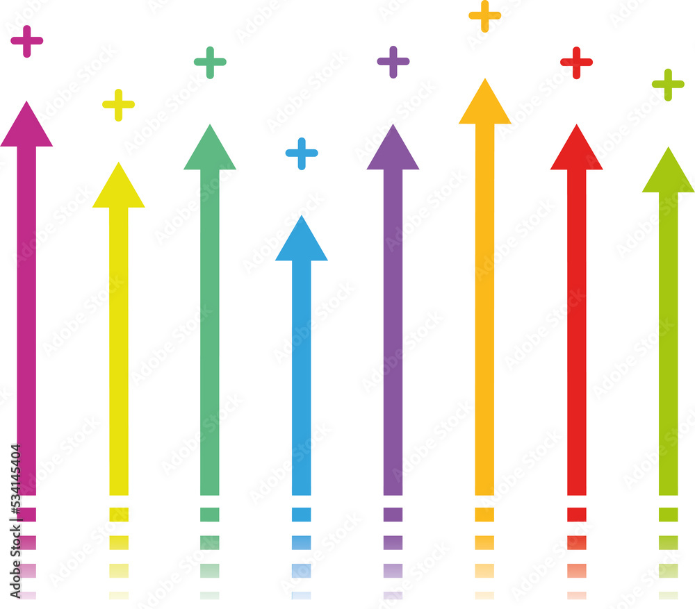 up arrows that represent how different paths or elements can add up ...