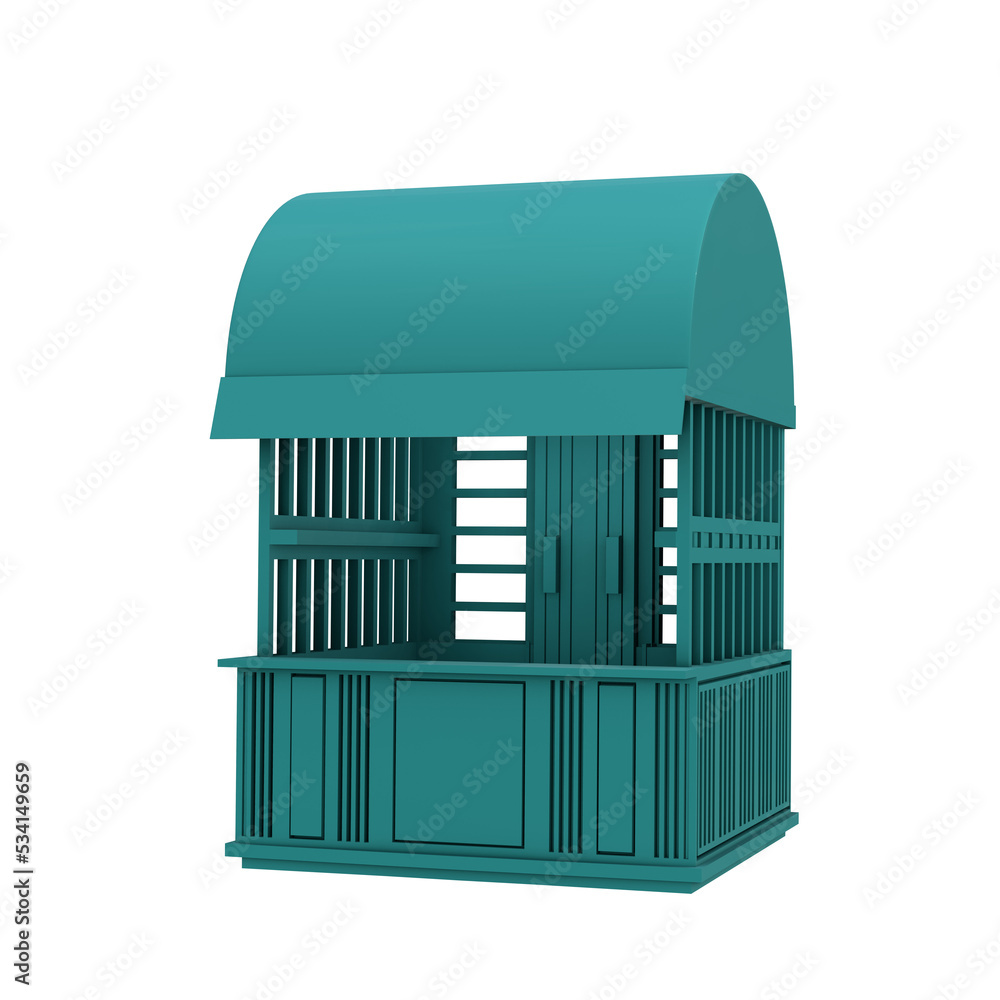 3D RENDER ILLUSTRATION. Sample idea model outdoor food drink booth ...