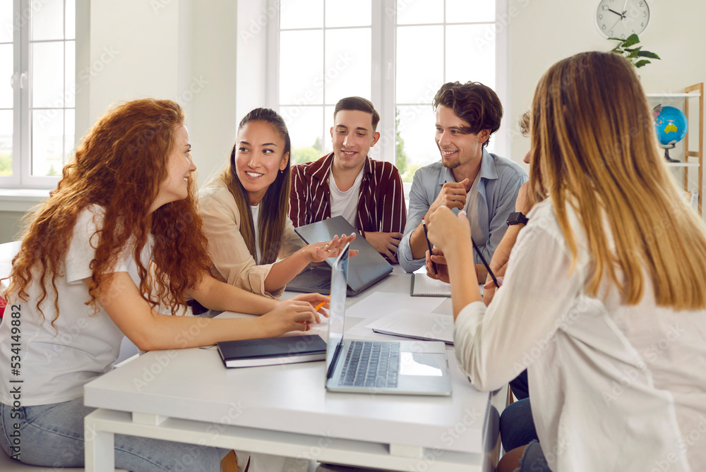 Happy Diverse College Students