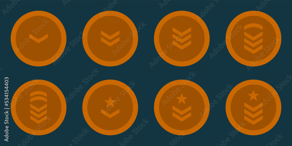 Army Rank Bronze Icon. Military Badge Insignia Symbol. Chevron Star and ...