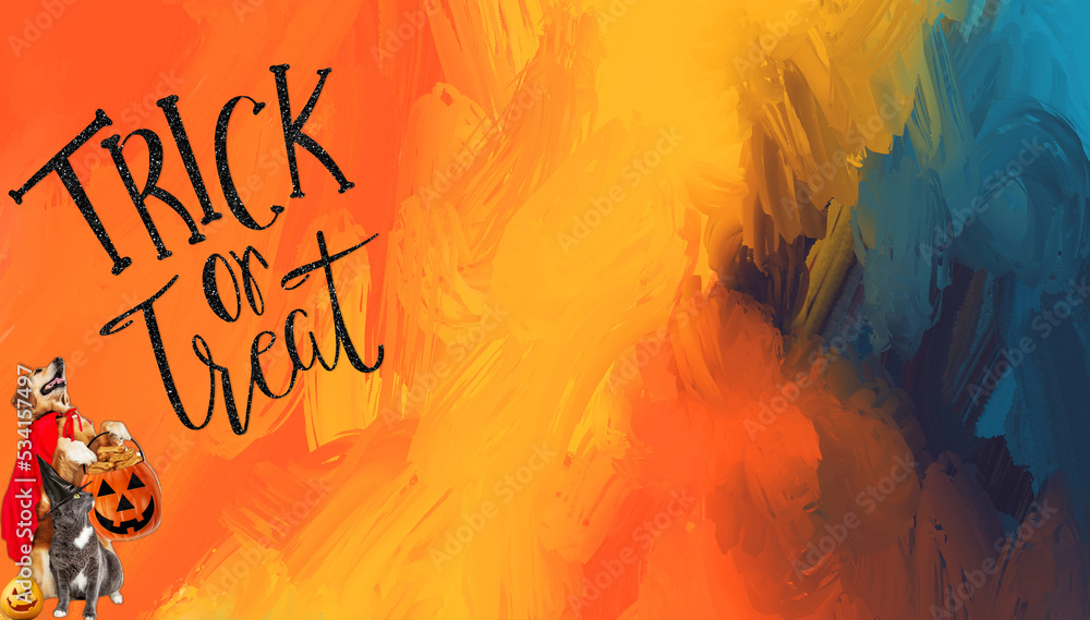 Halloween, trick or treat poster or party invitation background ...