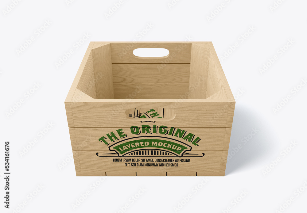 Classic Wooden Crate Mockup Stock Template | Adobe Stock