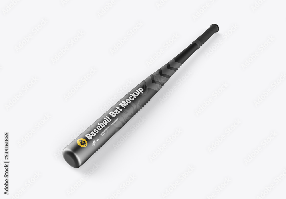 Metallic Baseball Bat Mockup Stock Template | Adobe Stock