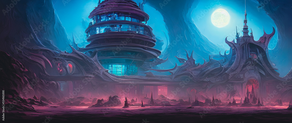 Artistic concept painting of a beautiful fantasy temple, background ...