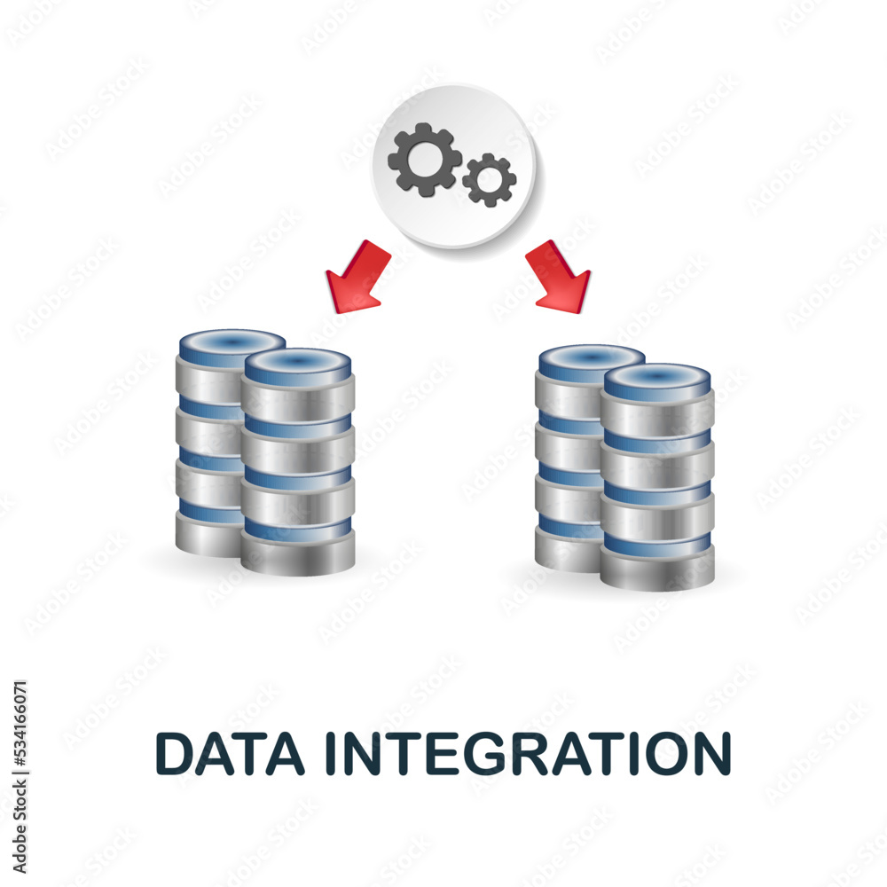 Data Integration icon. 3d illustration from data science collection ...