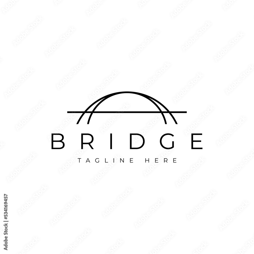 modern line bridge structure logo design Stock Vector | Adobe Stock