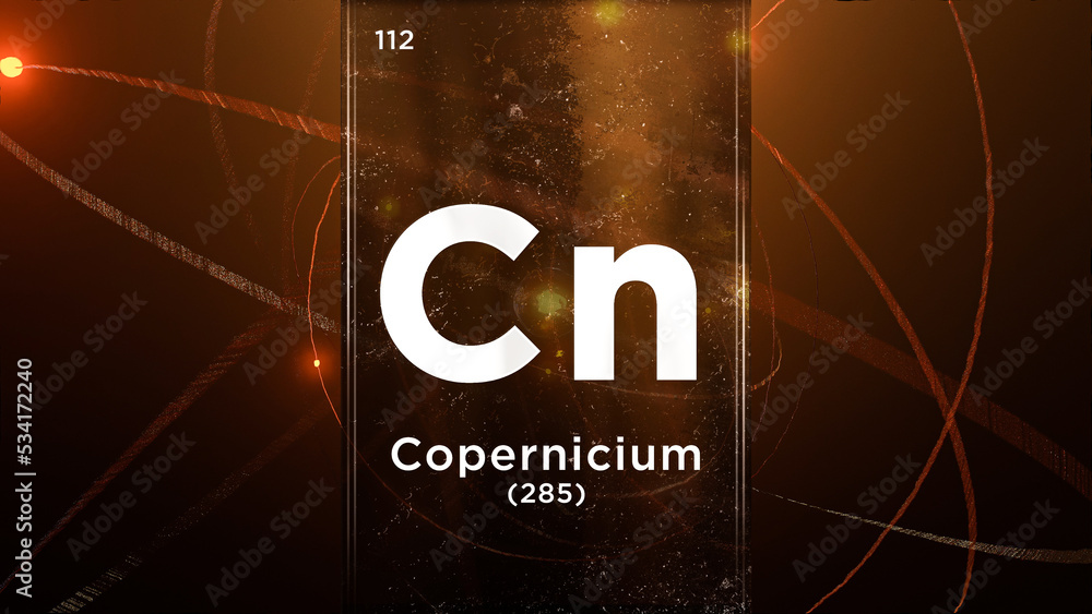 Copernicium (Cn) symbol chemical element of the periodic table, 3D ...