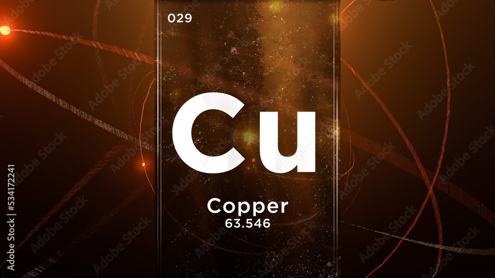 ภาพประกอบสต็อก Copper (Cu) symbol chemical element of the periodic ...
