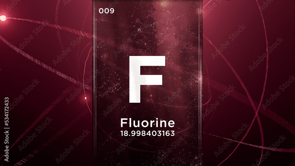 Fluorine (F) symbol chemical element of the periodic table, 3D ... Fluorine (F) symbol chemical element of the periodic table, 3D ...