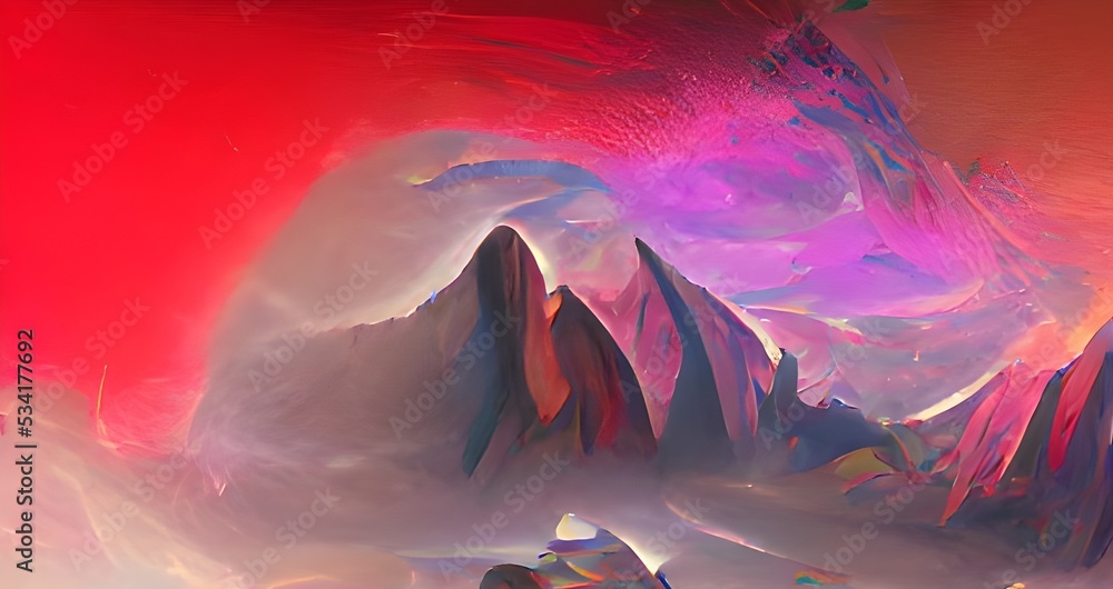 Colorful abstract psychedelic illustration, surreal op art linear ...