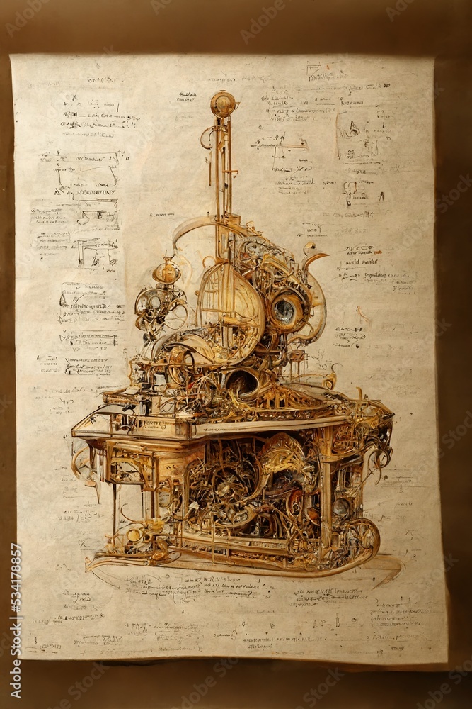 Organ, giant piano blueprint, sketch, diagram, outline with dimensions ...