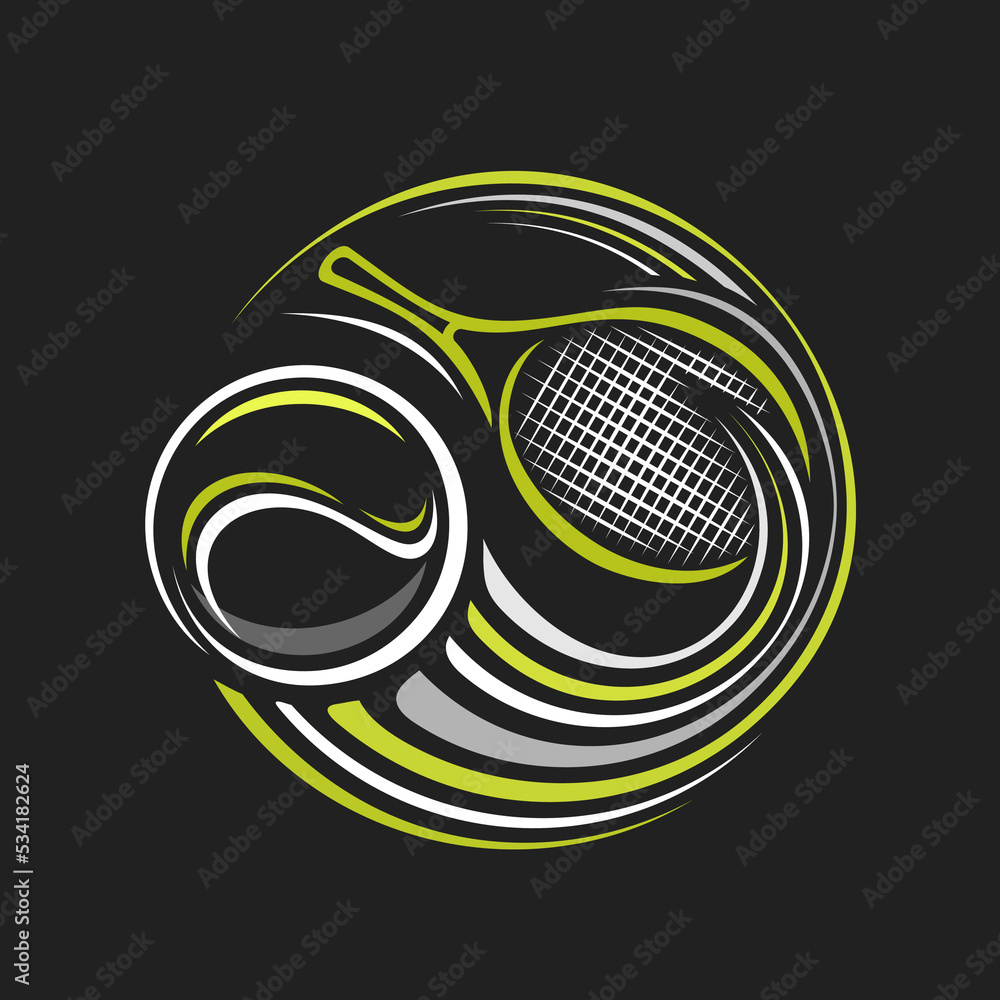 Vector logo for Tennis Sport, isolated modern emblem with illustration ...