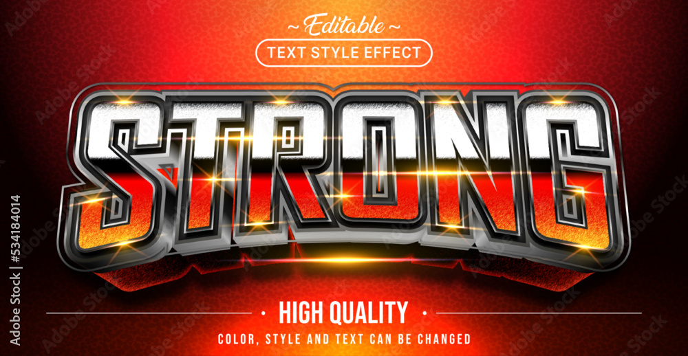 Editable text style effect - Strong text style theme. Stock Vector ...