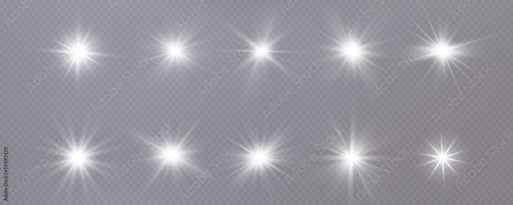 Star glow light effect. Bright particles, light shine. Stars. Stock ...