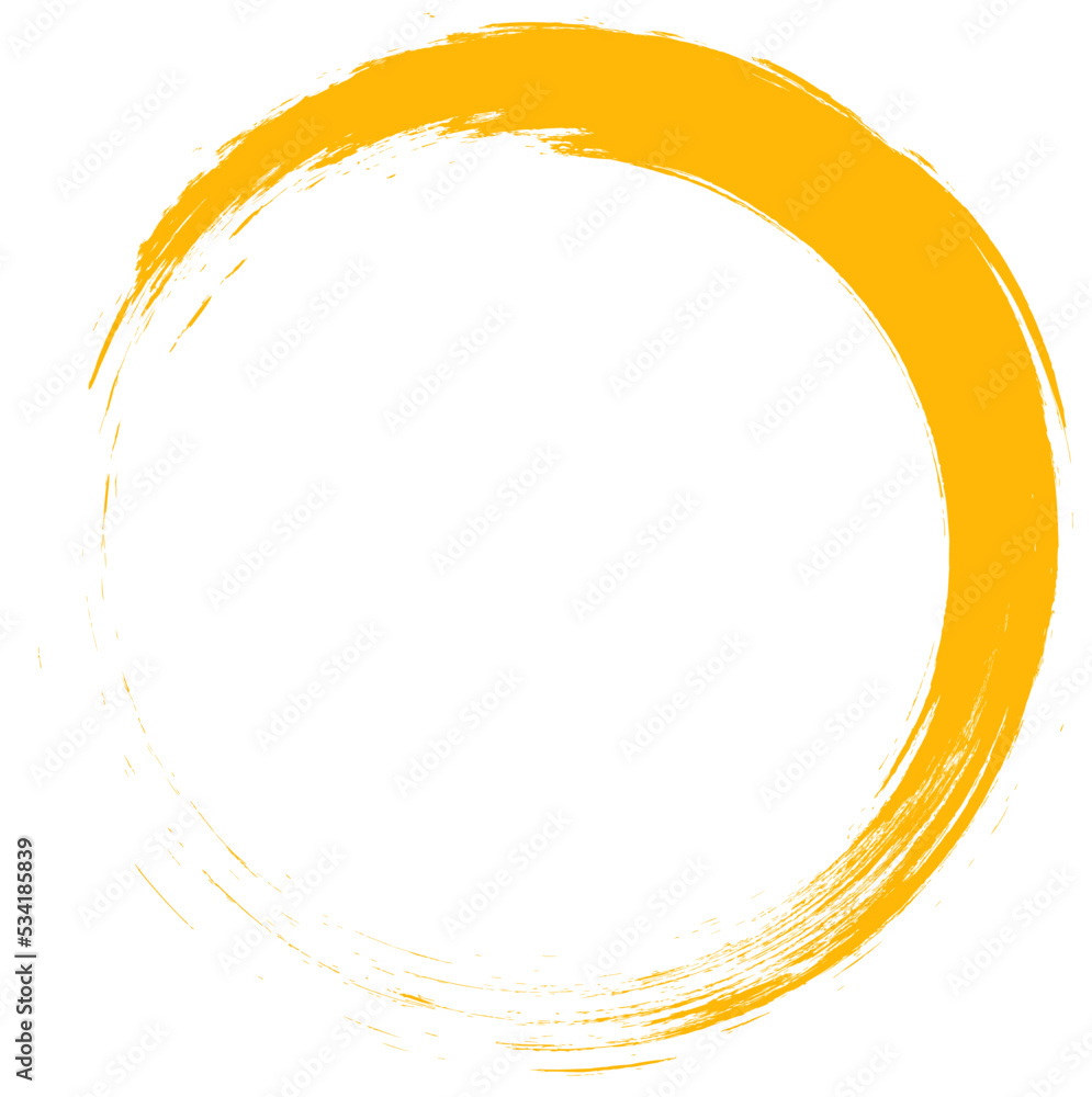 Orange circle brush stroke vector isolated on white background. Orange ...