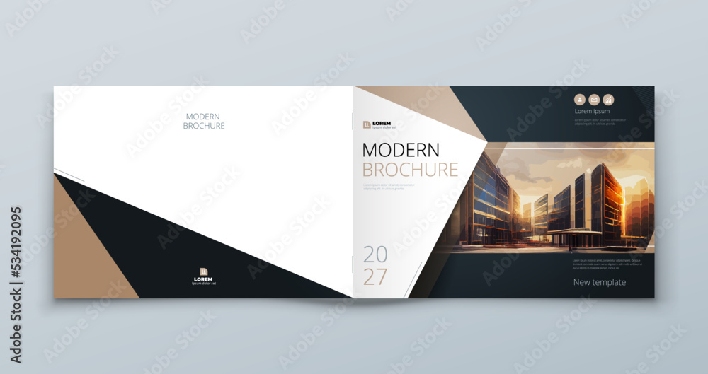 Horizontal Brochure template layout design. Corporate business annual ...