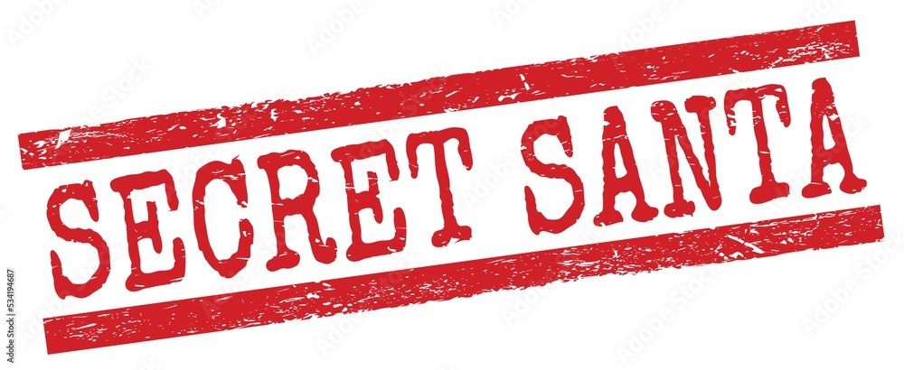 SECRET SANTA text on red lines stamp sign. Stock Illustration | Adobe Stock
