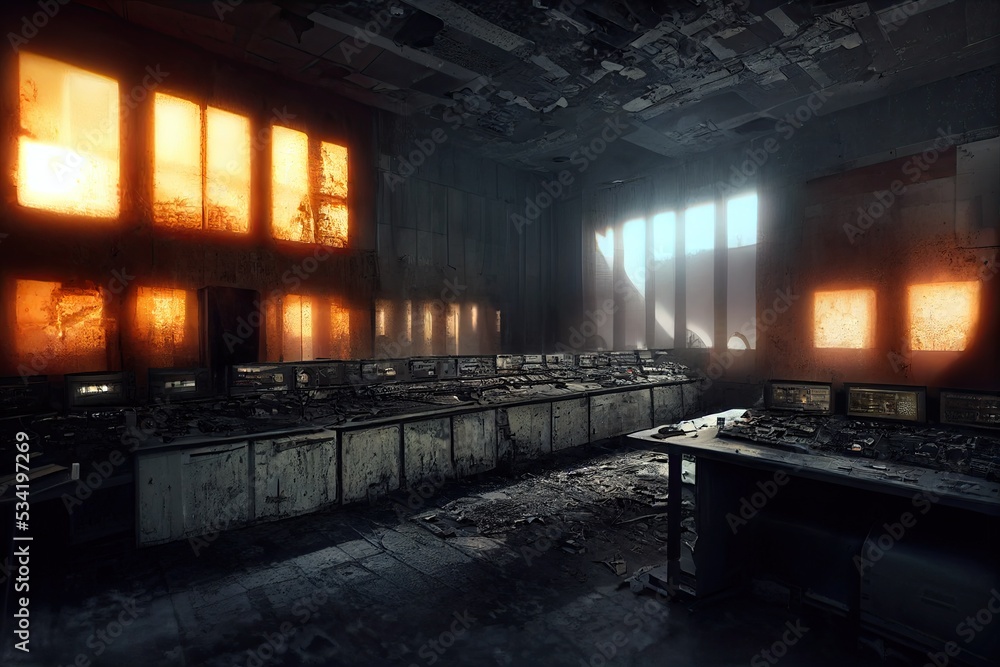Nuclear ruins of Chernobyl in Ukraine due to the nuclear incident in ...